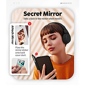 GOOSPERY Magnetic Door Bumper Compatible with iPhone 15 Case, Card Holder Wallet Easy Magnet Auto Closing Protective Dual Layer Sturdy Phone Back Cover - Black