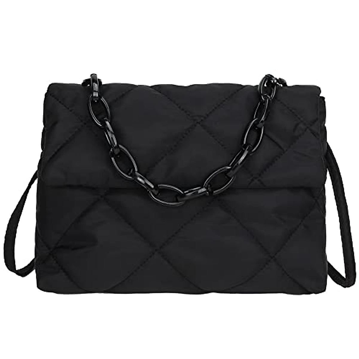 Juoxeepy Quilted Crossbody Bag for Women Nylon Puffer Shoulder Bag Lightweight Quilted Padding Shoulder Bag Flap Crossbody Purse