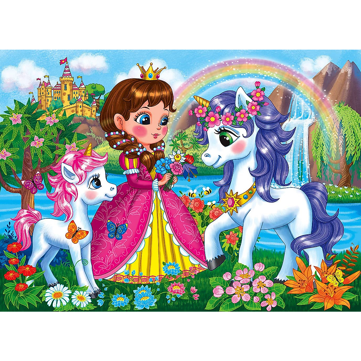 Puzzles for Kids Ages 4-8 Year Old - Princess & Unicorns,100 Piece Jigsaw Puzzle for Toddler Children Learning Educational Puzzles Toys