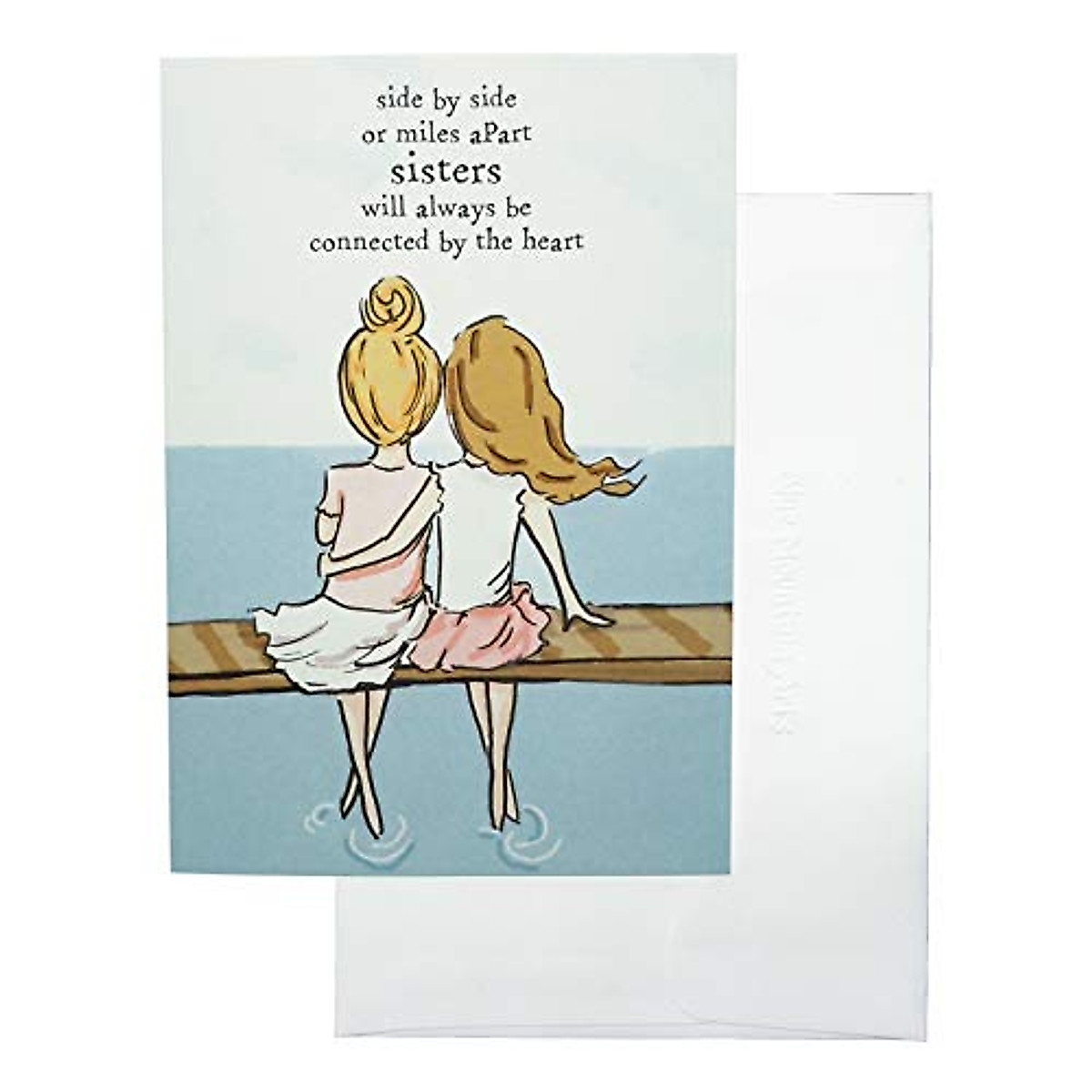 Blue Mountain Arts Greeting Card “side by side or miles apart sisters will always be connected by the heart” Is the Perfect Birthday Card from a Loving Sister, by Heather Stillufsen