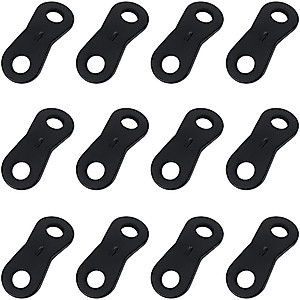 lasenersm 12 Pieces Cord Adjuster Tent Tensioners Guyline Cord Adjuster Rope Adjuster Aluminum Alloy Wind Rope Buckle 2 Hole Rope Guyline Adjuster for Tent Camping Hiking, Black