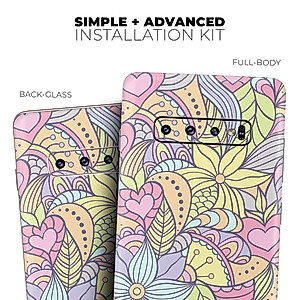 DesignSkinz Vibrant Color Floral Pattern Protective Vinyl Decal Wrap Skin Cover Compatible with The Samsung Galaxy S20 (Screen Trim & Back Glass Skin)