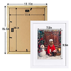 Golden State Art, 11x14 White Picture Frame, Wood Frame And Tempered Glass, Display for 8x10 Picture with Mat or 11x14 picture without Mat Wall Display, 1 Pack