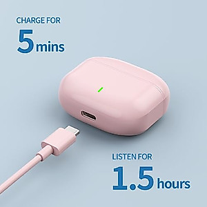 Bluetooth Earbuds, Wireless Earbuds Crystal-Clear Calls with 4 Mic, Bluetooth 5.3 High-Fidelity Stereo Earphones IPX7 Waterproof Half in-Ear Earbuds Headphones for Working Sports