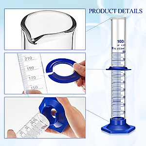 5PCS Graduated Cylinder Measuring Cylinder Thick Glass Lab Cylinders (100ML)