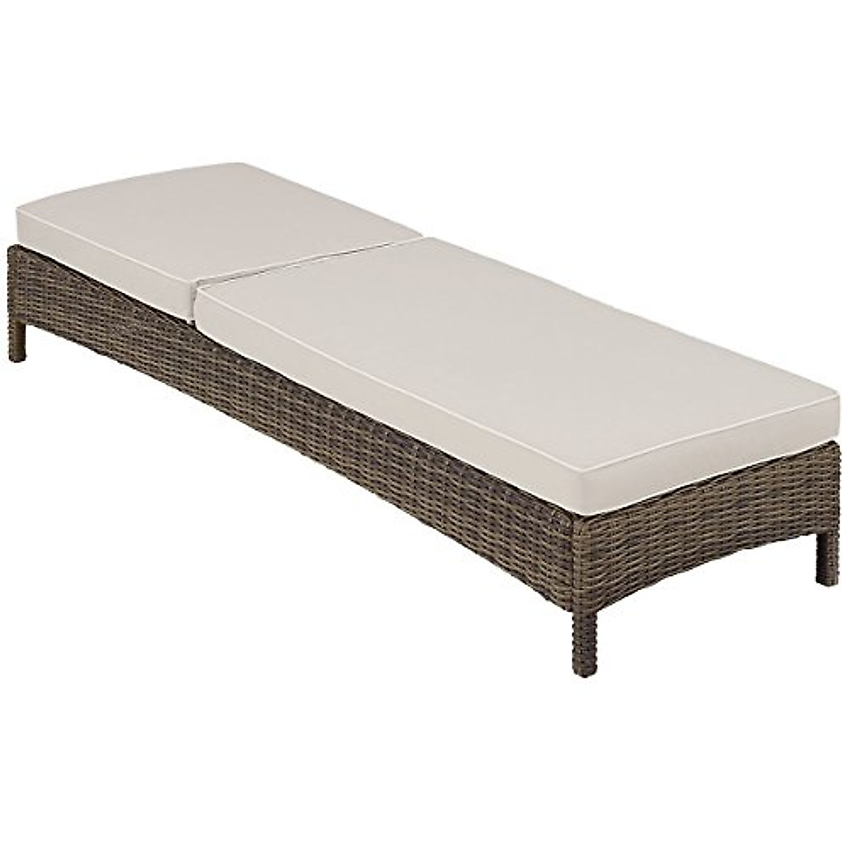 Crosley Furniture KO70070WB-SA Bradenton Outdoor Wicker Chaise Lounge with Sand Cushions