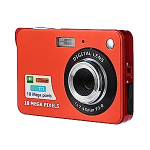 Niaviben Portable Digital Camera 18 Million Pixel High Definition Screen Mini Compact Camera for Home Selfie 2.7 inch Red
