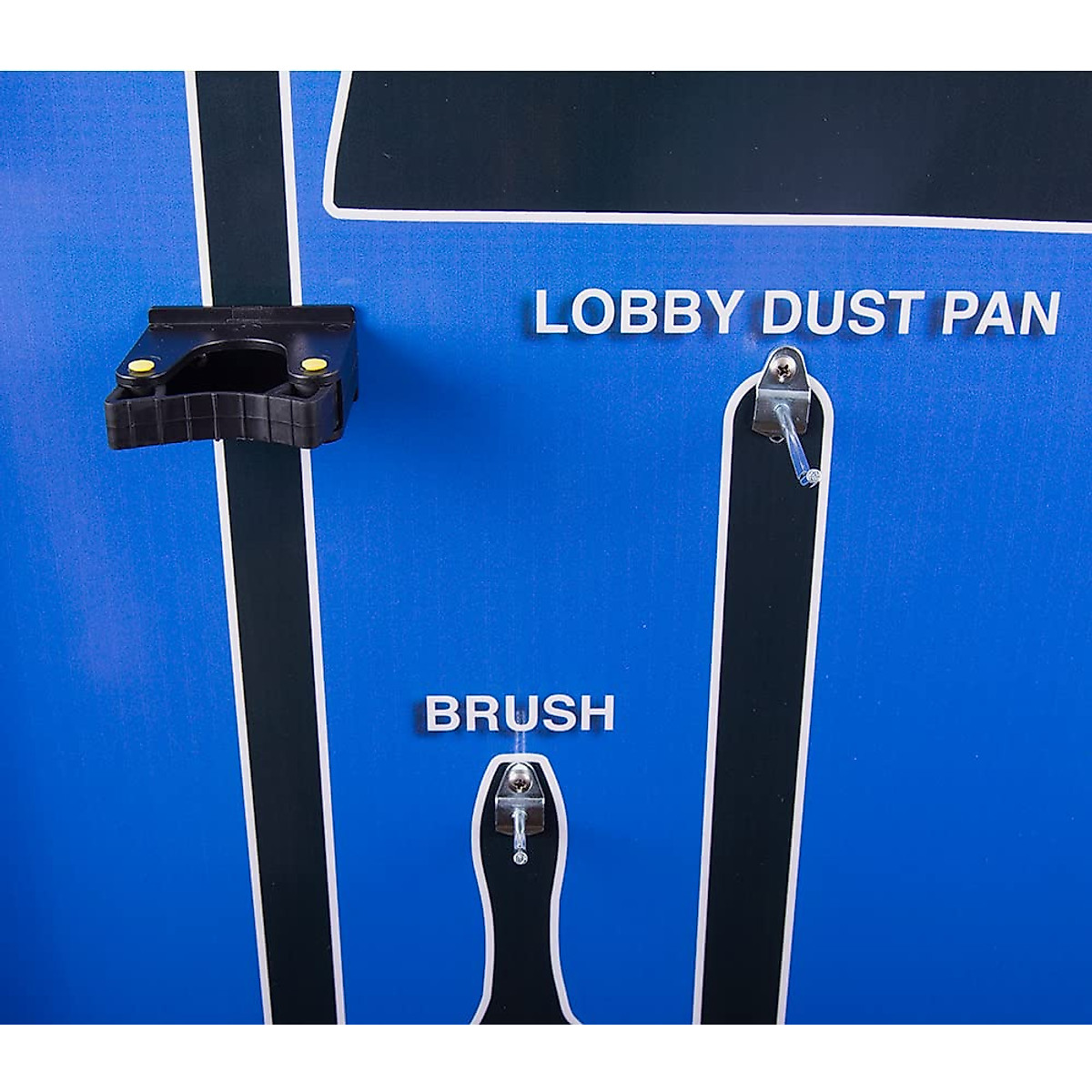 5S Housekeeping Shadow Board Broom Station Black/Gray (with Broom Kit)