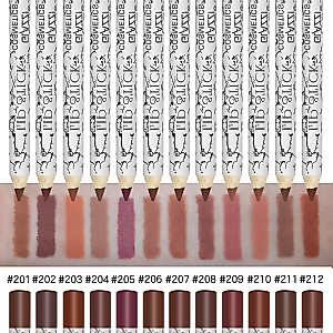 NICEFACE Lip Liner Pencil Set,12 Color Matt Smooth Waterproof lip pencil set lip pencil set, Natural Long Lasting Makeup Lip Liners