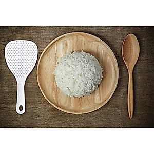 6 Pieces rice spoon paddle plastic Non Stick white Japanese rice cooking scoop Spatula,7.5 Inches