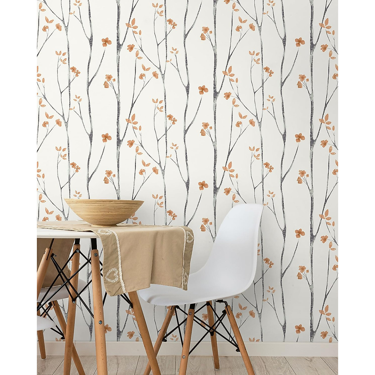 Timeet Peel and Stick Wallpaper Boho Floral Wallpaper Tree Contact Paper Removable Wallpaper 16.14"x118.11" Self Adhesive Wallpaper for Walls Covering Vinyl Roll