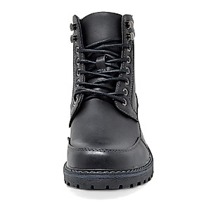 Bruno Marc Men's Engle-01 Black Motorcycle Combat Oxford Boot Fur Lining Warm Zipper Boots Size 11 M US