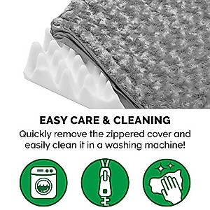 Furhaven XL Orthopedic Dog Bed Ultra Plush Faux Fur & Suede Mattress w/ Removable Washable Cover - Gray, Jumbo (X-Large)