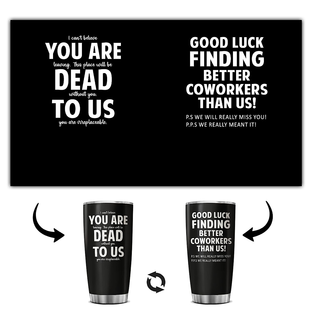 Coworker Leaving Gifts, You Are Dead To Us 20 0Z Tumbler, Going Away Gift For Coworker Leaving For New Job - Funny Goodbye Gifts For Coworkers, Colleagues, Boss, Employee, Men, Women, Friends