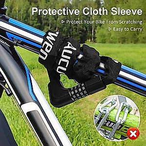 Aucurwen Bike Chain Lock, Combination & Keys 4-Digit Anti Theft Heavy Duty Bike Lock, 3.2ft Security Resettable Bicycle Lock for Bike, Bicycle, Electric Bike, Scooter, Motorcycle