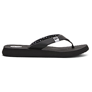 Floopi Womens Yoga Comfort Sponge Thong Flip Flop Sandals (8, Black-518)