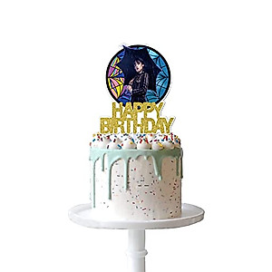 Wednesday Birthday Cake Topper, Wednesday Horror TV Theme Birthday Party Decorations