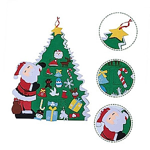 BESTOYARD 1Pc Felt Christmas Tree Santa Claus DIY Gift Felt Craft Christmas Tree Xmas Gifts DIY Felt Xmas Crafts Kids DIY Felt Tree Stocking Stuffers Bling Decor Earth Tones Child