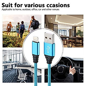 Aurnoet iPhone Charger 5Pack 10FT Lightning Cable Nylon Braided USB Cables Fast Charging Apple MFi Certified Compatible with iPhone 14/13 mini/14/13/12/11 Pro MAX/XR/XS/8/7/Plus/6S/SE/iPad