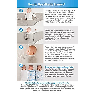 Miracle Blanket Baby Sleep Wearable Swaddle Wrap for Newborn Infant Boy or Girl 0-3 Months, Mint