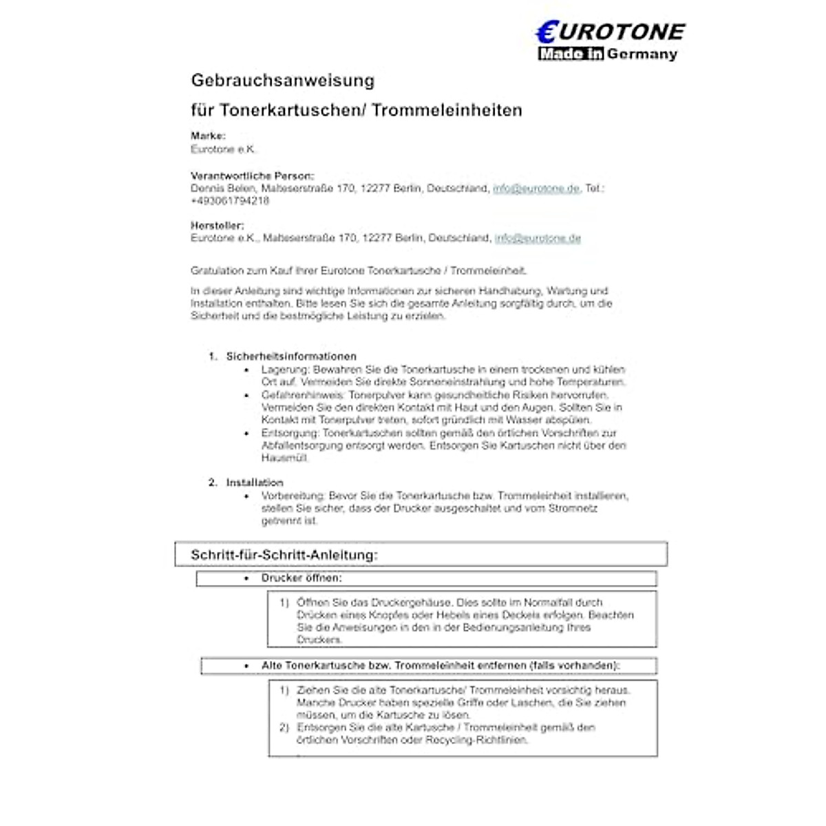 Eurotone Remanufactured Toner for HP Laserjet Enterprise 700 Color MFP M 775 z Plus Replaces CE340A 651A