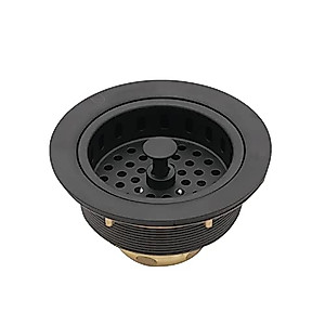 Westbrass D214-12 3-1/2" Post Style Large Kitchen Sink Basket Strainer, 1-Pack, Oil Rubbed Bronze