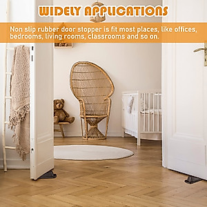 12 Pieces Rubber Door Stoppers Brown Rubber Door Stopper Wedge Large Heavy Duty Flexible Door Holder Door Stop Wedge Anti Slip Door Wedge for Door Bootom on Tile Carpet Wooden Floor Concrete