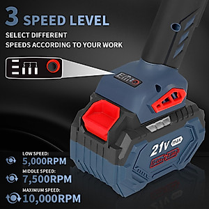 RYOJEGK 5" Brushless Angle Grinder Kit, 2 x 6.0Ah Battery Cordless Angle Grinder Tool,10000RPM Max Rotational Speed & 26Pcs Set of Accessories, Amoladora Angular for Cutting,Polishing & Carving