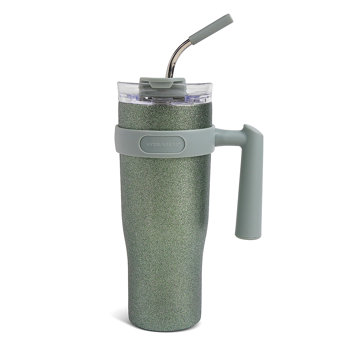 Hydragear Juno Stainless Steel Tumbler with 2-in-1 Lid and Reusable Straw - 40 Oz - Succulent Glitter