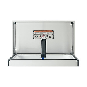 Foundations 100SS-R Premier Stainless Steel Horizontal Baby Diaper Changing Station with Recessed Mount, Heavy Duty Steel Hinges, One Handed Adjustable Safety Belt