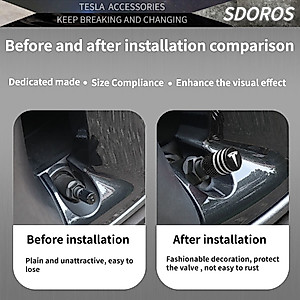 SDOROS 4 Pcs Aluminum Alloy Car Wheel Tire Valve Caps fit for Tesla Model 3/Y/S/X, Tesla Decoration Accessories (with Tesla Logo, Black), TSLM3031