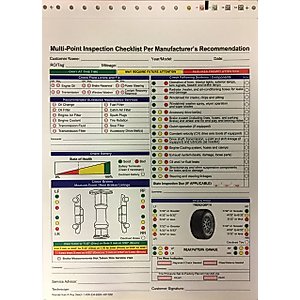 Vehicle Multi-Point Inspection Forms - (250/pack)