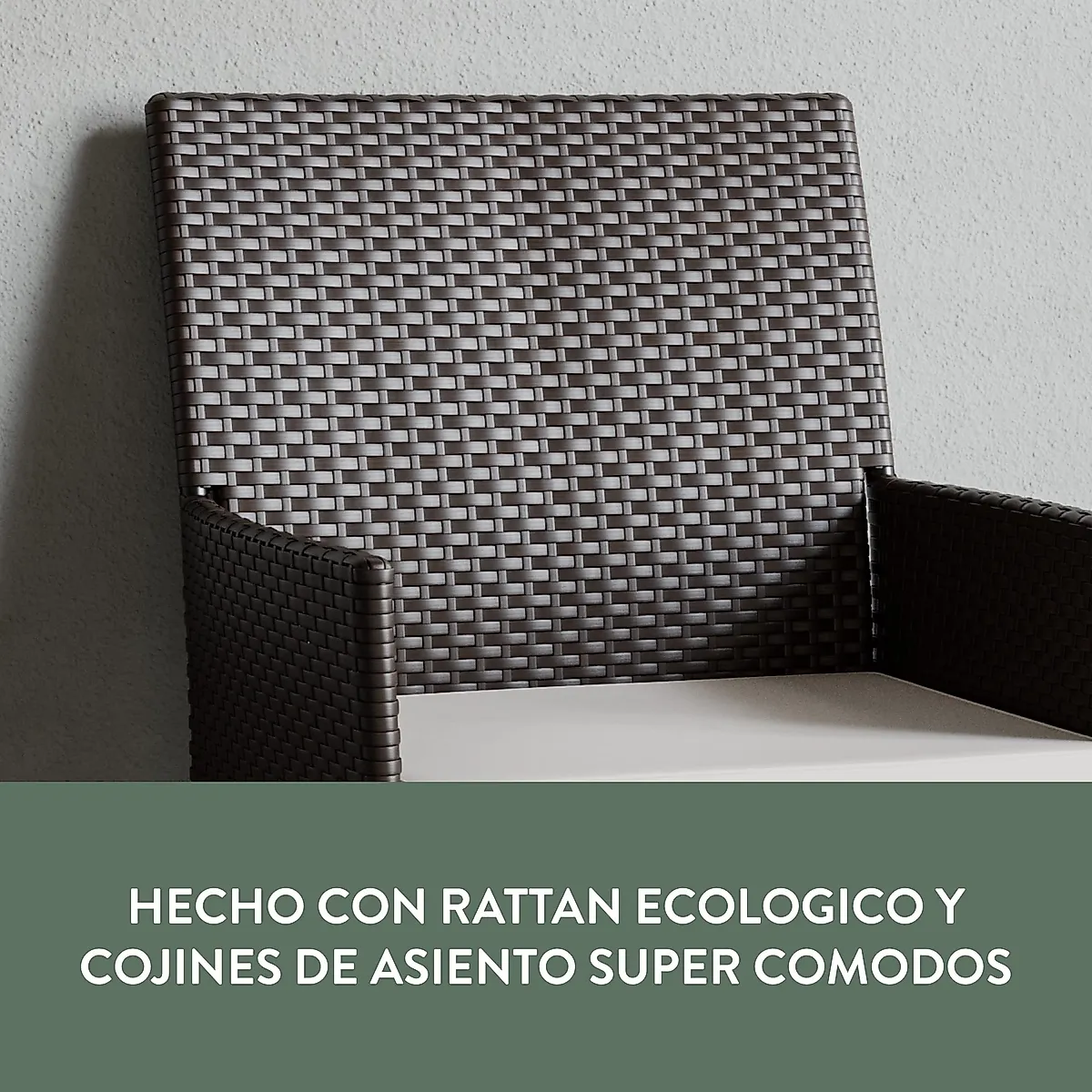 Edenbrook Bayview Rattan Patio Furniture - Outdoor Furniture Set, Set of Three: Loveseat and 2 Chairs, Brown Rattan/Cream