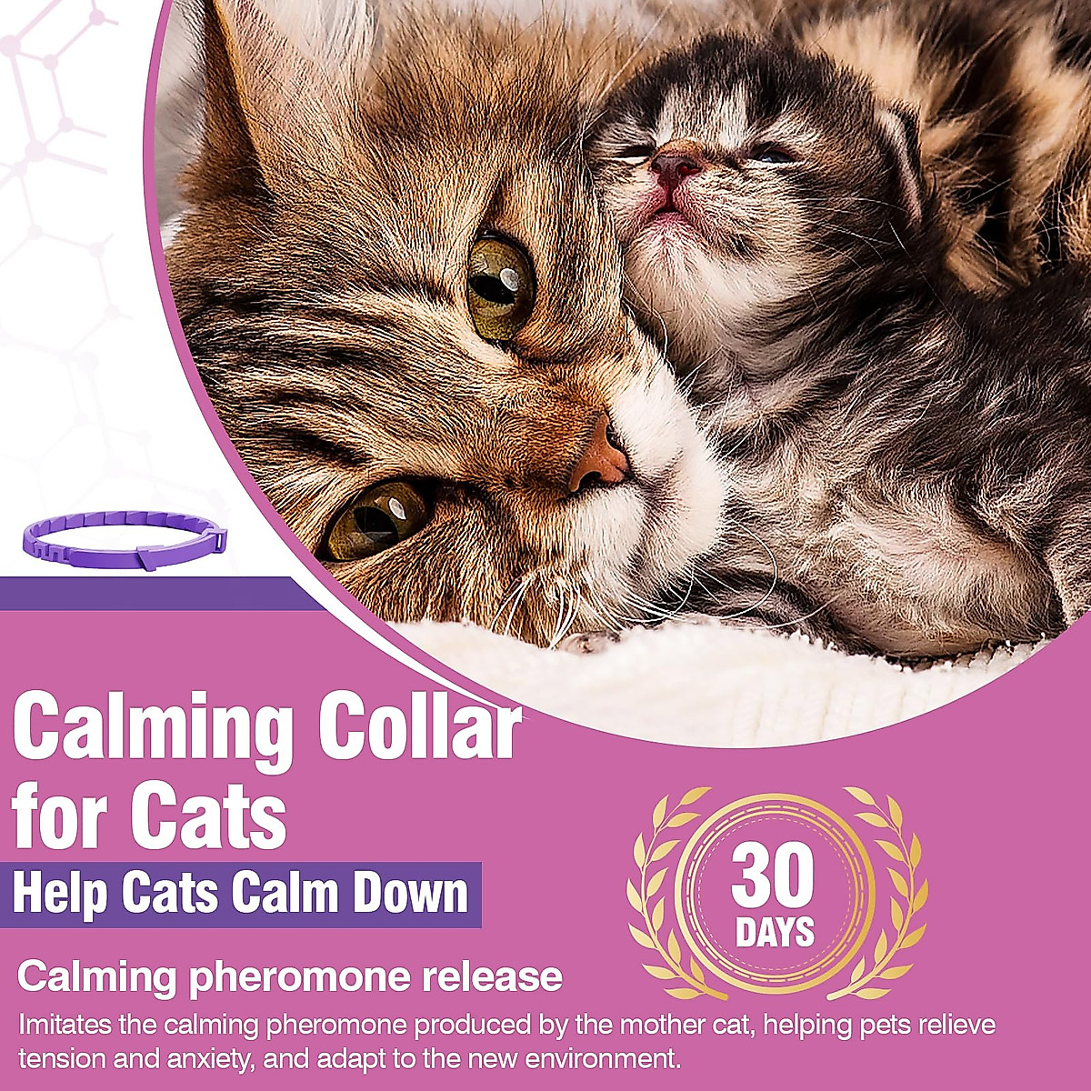 Cat Calming Collar Calming Collar for Cats 3 Pack Calming Cat Collar Relieve Stress and Anxiety Calming Collar Relax Cat Pheromone Collar Suitable for Small Medium and Large Cats Calming Cat Collars