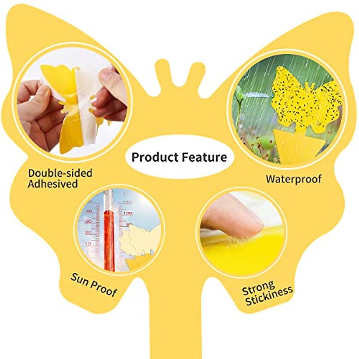 50 Pack Yellow Sticky Traps for Indoor Outdoor House Plant Flying Insect Catcher Like Fungus Gnats, Whiteflies, Aphids, Thrips, Other Flying Plant Insects