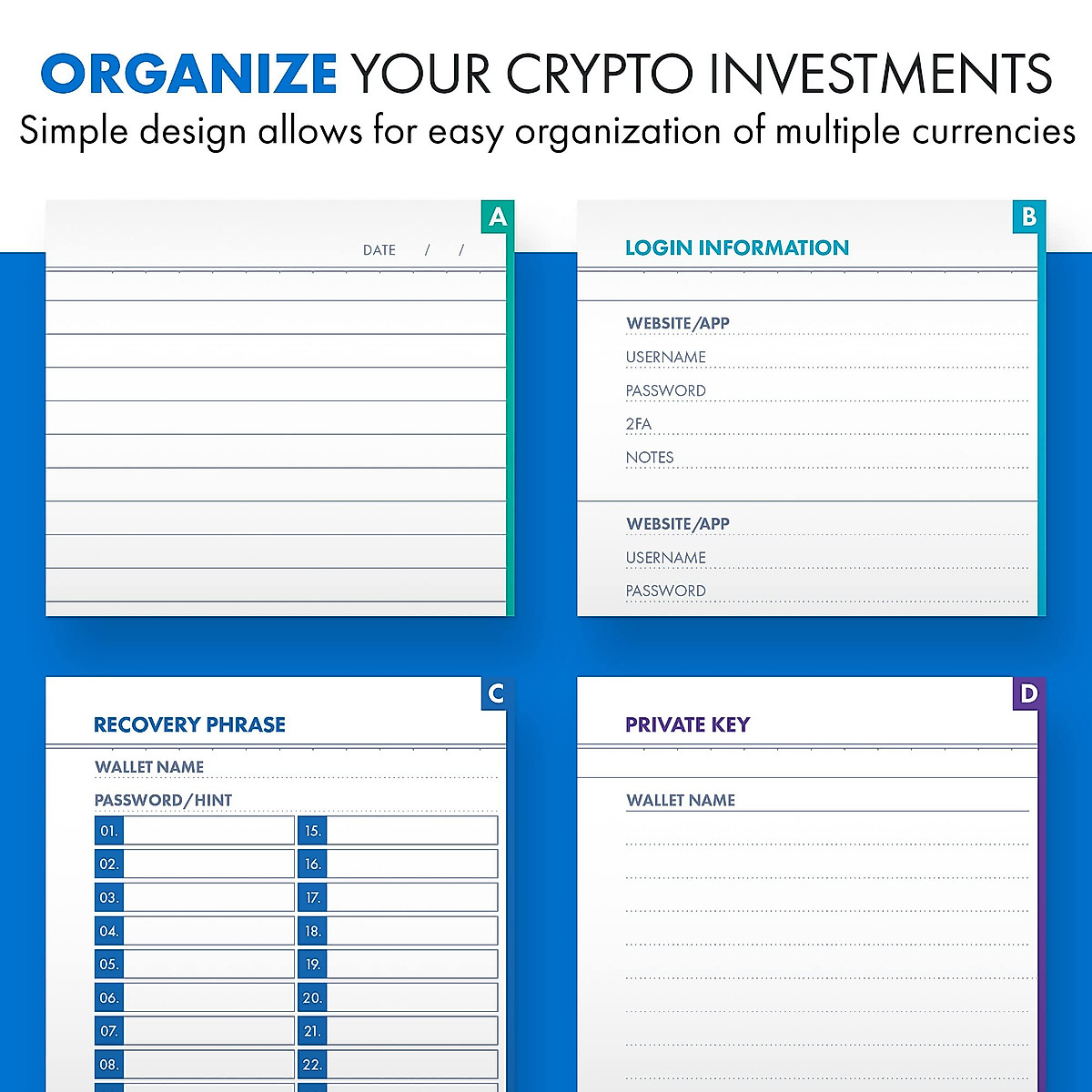 Storium Crypto Seed Phrase Storage Notebook - Waterproof Stone Paper Book - Keep Your Cryptocurrency Recovery Phrase Password Safe & Secure - Cold Storage Wallet Backup Journal - Pocket Size 2-Pack