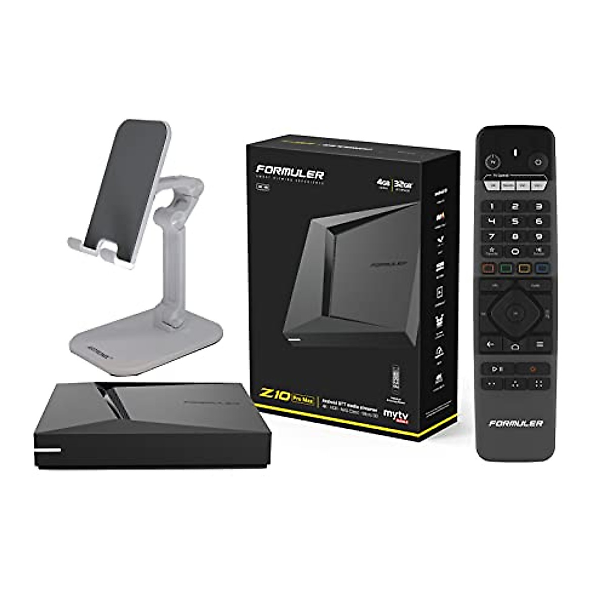 Dreamlink/Formuler Formuler Z10 Pro Max Android 10 Dual Band 5G Gigabit LAN 4GB Ram 32GB ROM 4K + Extra Cell Phone Desk Stand