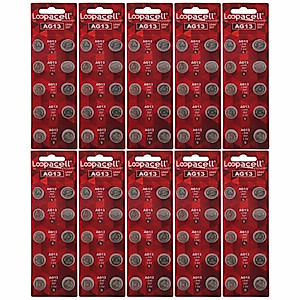 100 Pack LOOPACELL LR44 AG13 357 L1154 A76 Button-Cell Batteries