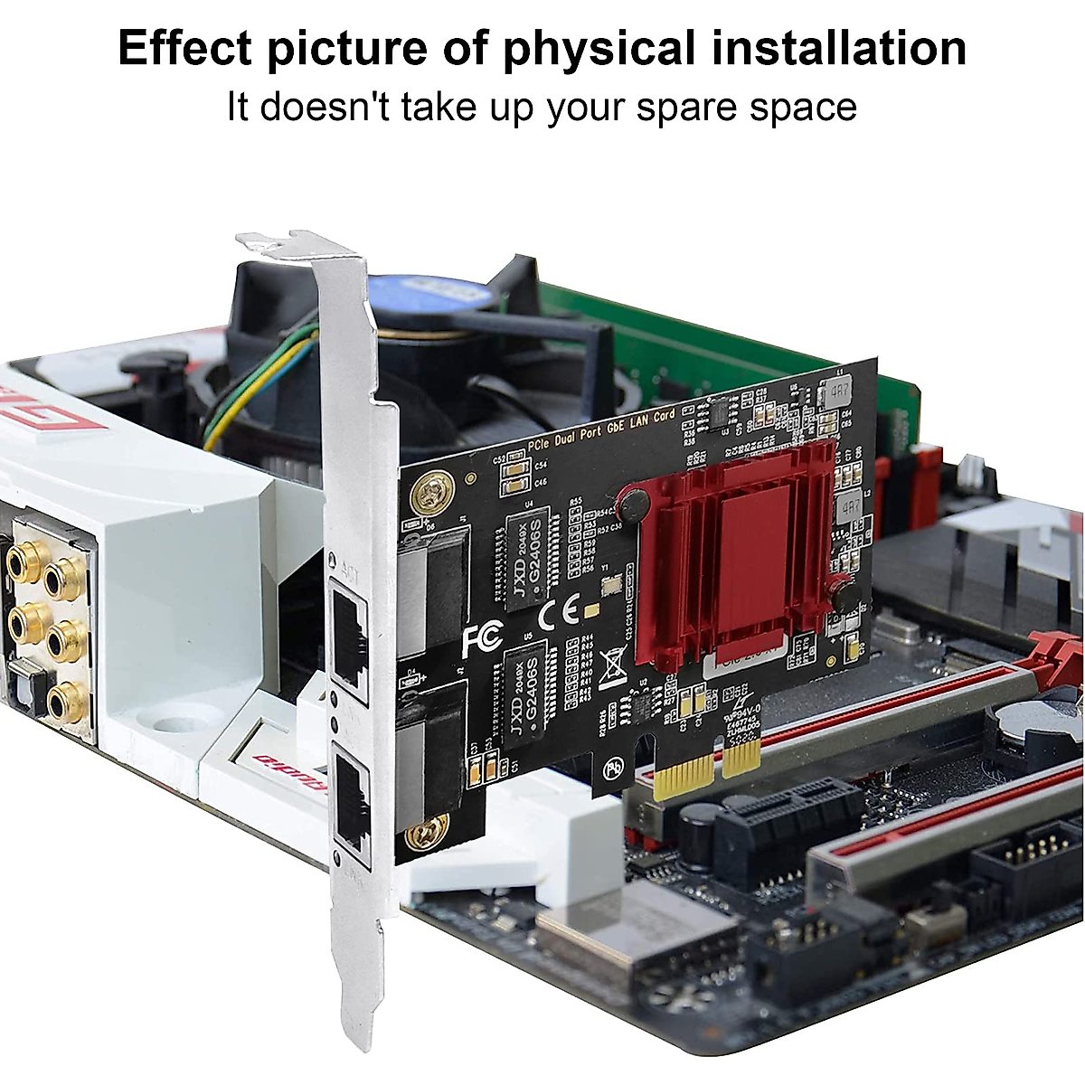 Dual PCIe Gigabit Network Card 1000M PCI Express Ethernet Adapter with Intel 82575/82576 Two Ports LAN NIC Card for Support PXE for Windows/Windows Server/Linux/Freebsd/DOS with Low Profile