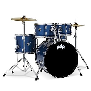 PDP By DW Center Stage Complete Drumkit, 5 Drum Set, Royal Blue Sparkle, 7x10, 8x12, 12x14 Floor, 14x20 Kick, 5x14 Snare (PDCE2015KTRB)