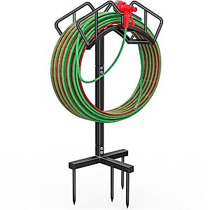 Qatsrin Heavy Duty Garden Hose Holder, Removable Water Hose Holder, Hose Storage Holds 120-Feet Hose, Water Hose Holders for Outside, Yard, Lawn