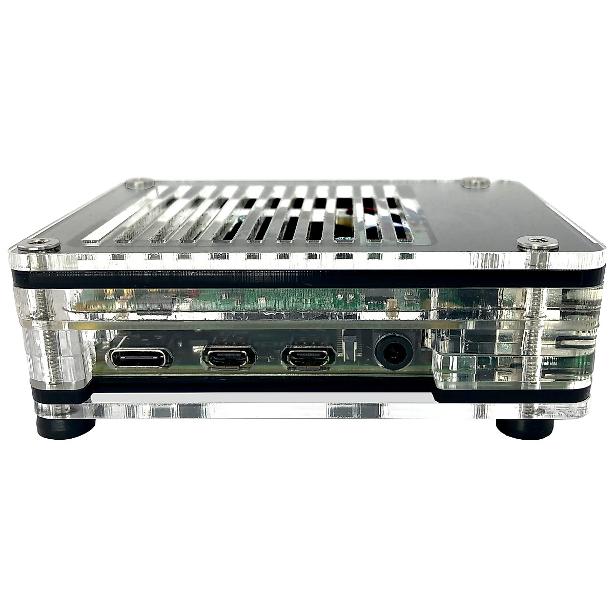 C4Labs Zebra PoE + Case Kit for Raspberry Pi 4B or 3B+ and PoE+ HAT or Official PoE Hat - Black Ice