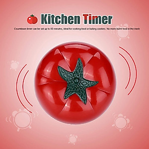 60 Minutes Kitchen Timer, Cute Tomato Timer Mechanical Countdown Hour Meter for Cooking Homework Baking Learning(L)