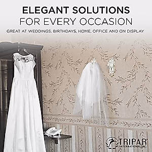 TRIPAR Pewter White Decorative Door Knob Style Hanger, Wall Mounted Vintage Coat Hooks, Shabby Chic Decal for Hanging Jackets, Towels, and Belts…