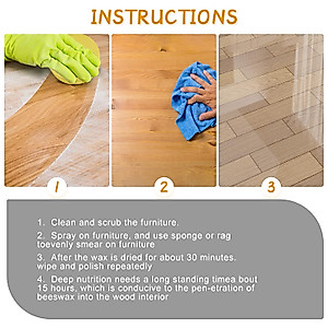 TPTAL Natural Beeswax Spray,Beeswax Furniture Polish,Beeswax Spray Cleaner,The Original Beeswax Spray Furniture Polish and Cleaner,Beeswax Polish Spray for Care Wooden Furniture,Wooden Floors(2PCS)