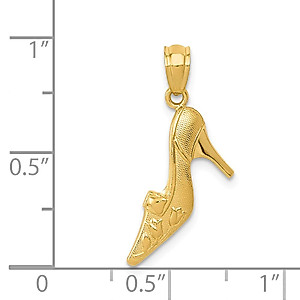 Jewels By Lux 14K Yellow Gold Tulip High Heel Shoe Pendant
