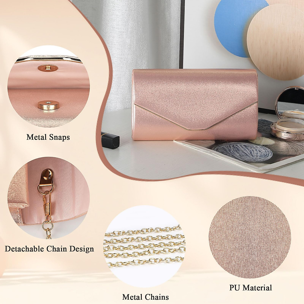 Pinprin Women Evening Clutch Bag Banquet Round Handbag with Top-handle Stylish Wedding Party Wallet Purse (A-Silver)