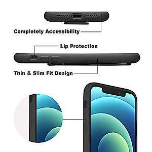 LAUDTEC Silicone Kickstand Case Compatible with iPhone 11 case Vertical and Horizontal Stand Hand Strap Metal Kickstand, Flexible Soft Liquid Silicone Stand Case for iPhone 11(Black)