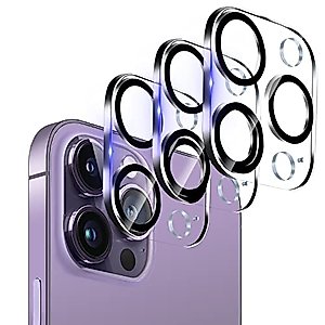 【3 Pack】Dengduoduo Tempered Glass Camera Lens Protector for iPhone 14 Pro 6.1" & iPhone 14 Pro Max 6.7", Ultra HD, 9H Hardness, Anti-Scratch, Case Friendly, Easy to Install [No Affect on Night Shots]