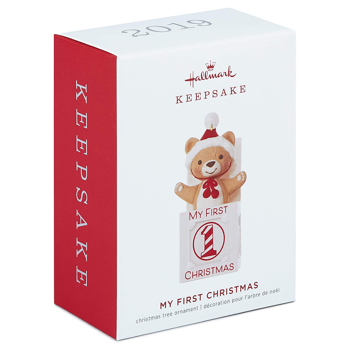 Hallmark Keepsake 2019 Year Dated Baby My First Christmas Jack-in-The-Box Bear Ornament,